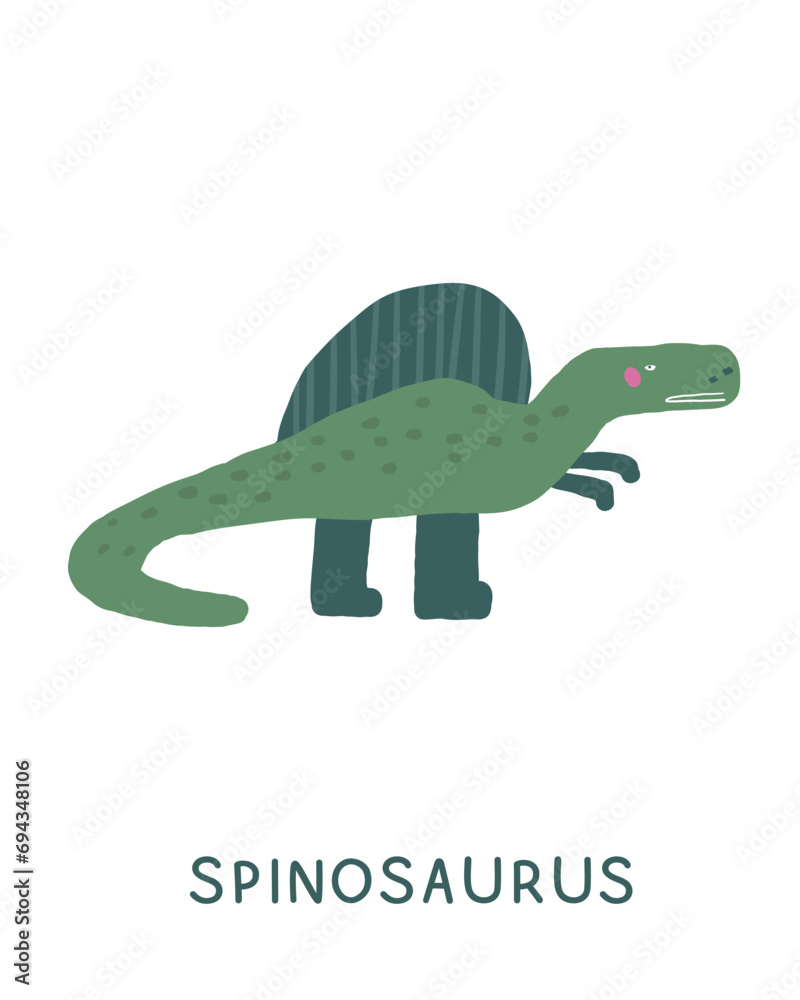 Jurassic period dinosaur flashcard. Learning English words for kids ...