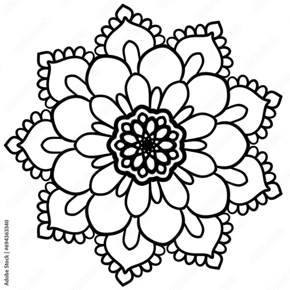 Mandala outline hand drawing - easy mandala doodle patterns, Stencil ...