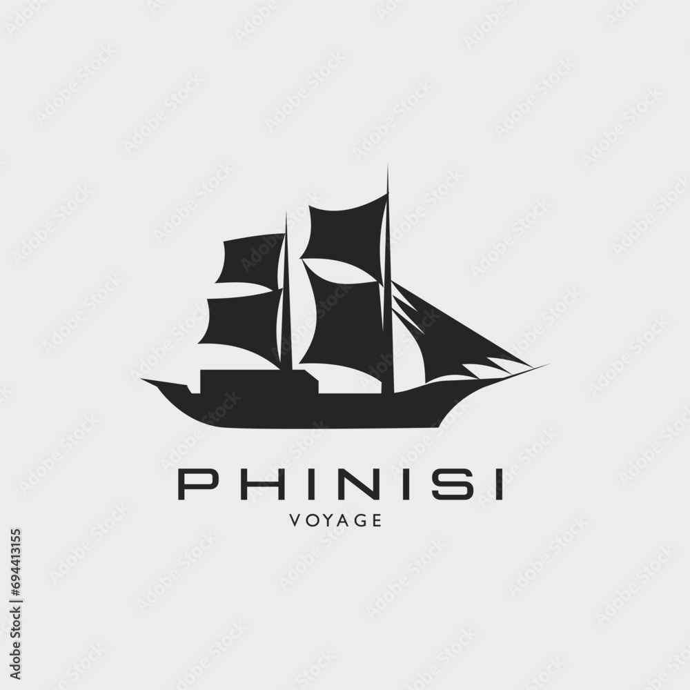 phinisi logo vector illustration design for use brand company symbol ...