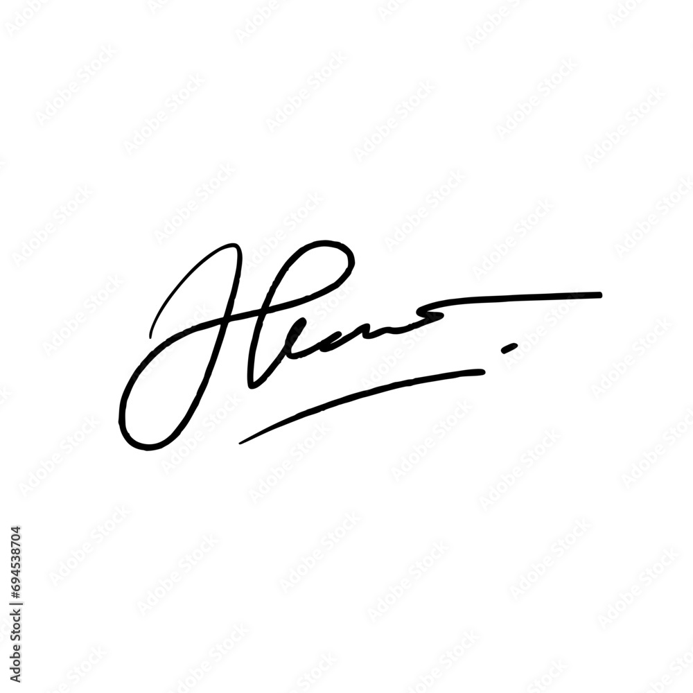 Letter H signature ideas for documents. Vector image with black writing ...