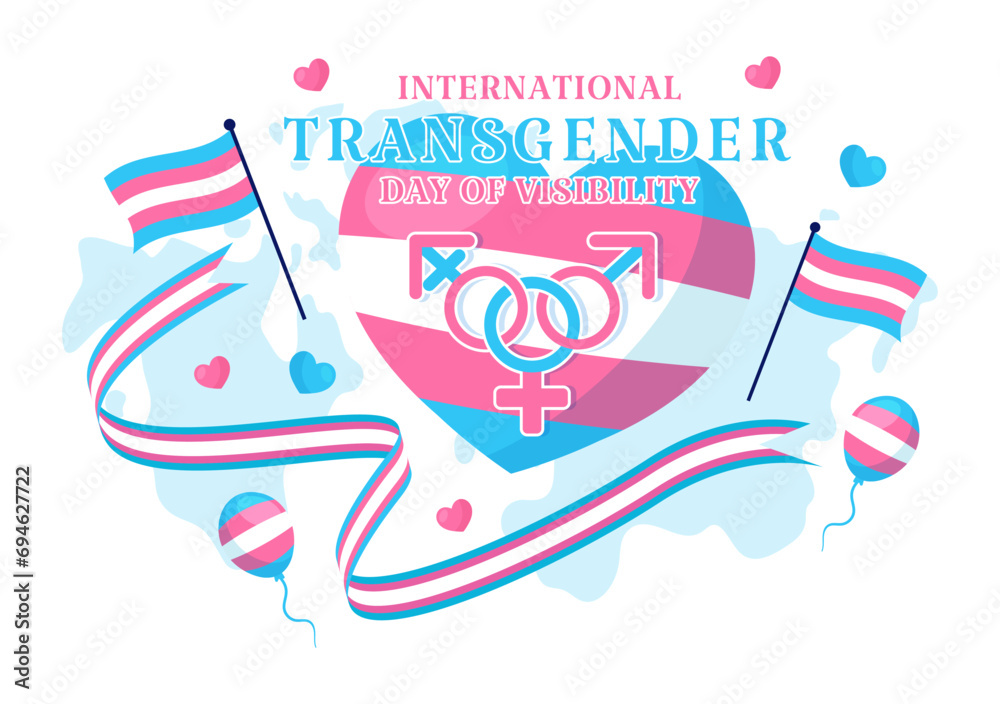 International Transgender Day of Visibility Vector Illustration on ...