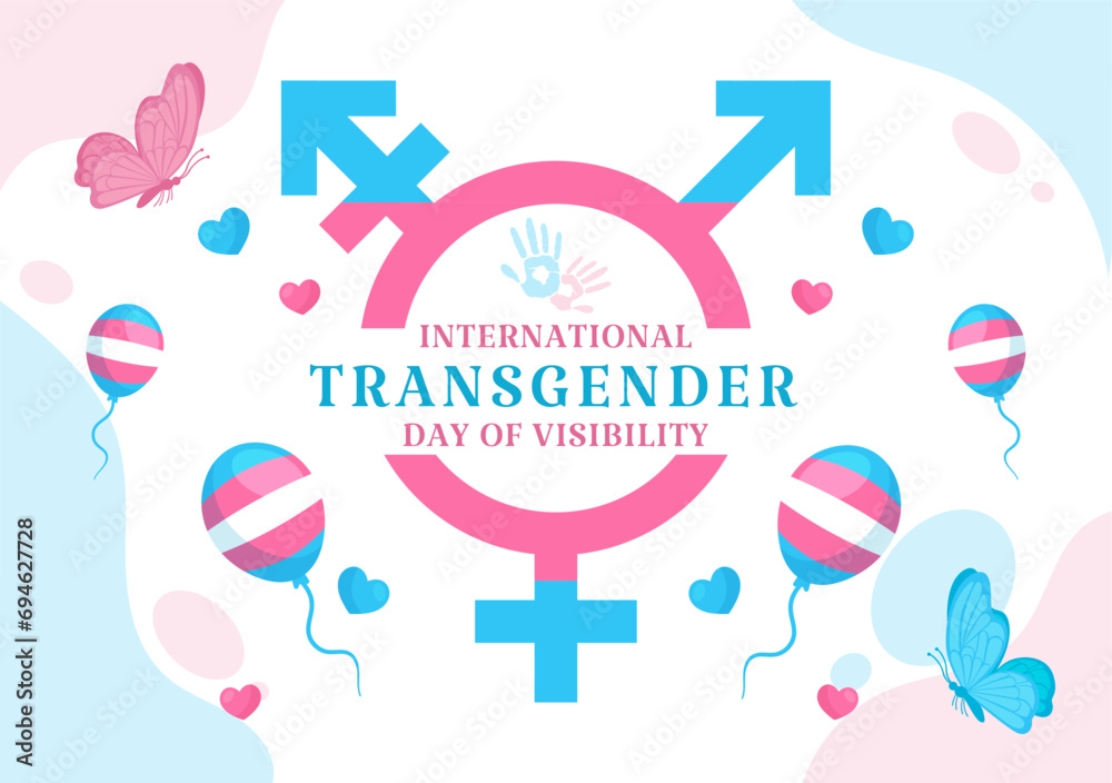 International Transgender Day of Visibility Vector Illustration on ...