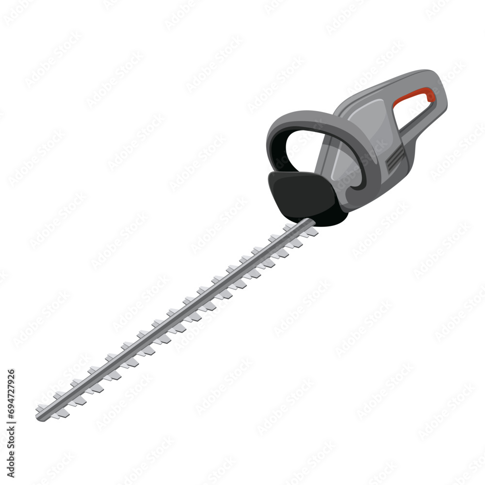 Electric hedge trimmer of realistic style isolated on white. Vector ...