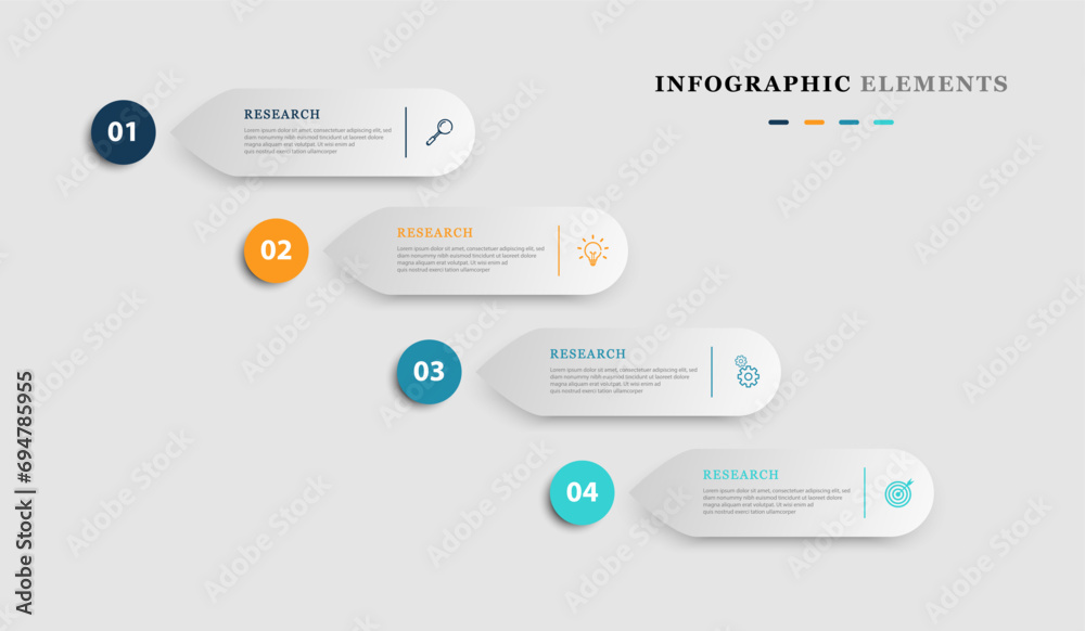 Infographic design 4 steps for diagrams, presentations, workflow ...