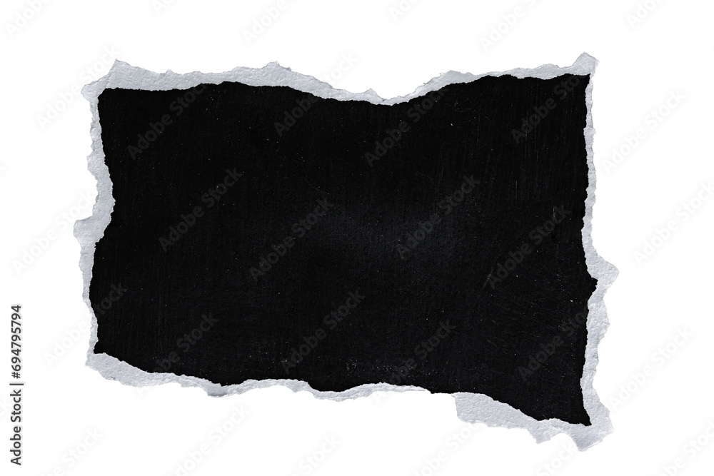 Black Ripped Paper With Torn Edges. Isolated Strips On Transparent ...