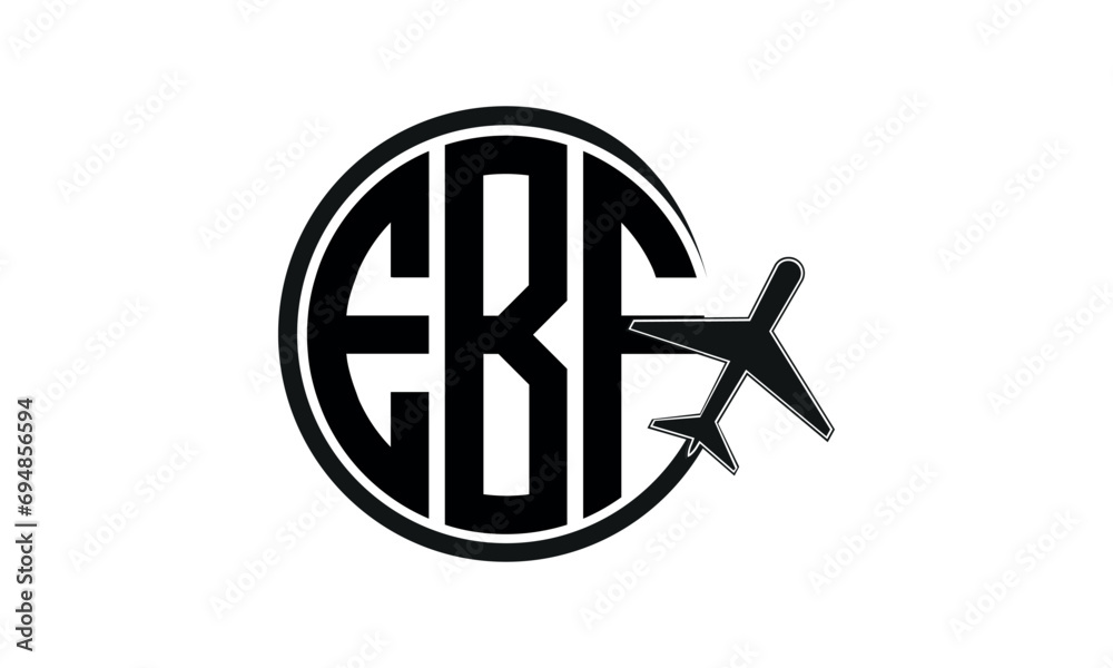 EBF three initial letter circle tour & travel agency logo design vector ...