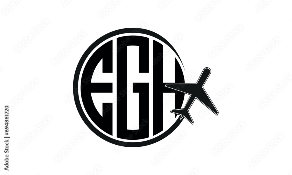 EGH three initial letter circle tour & travel agency logo design vector ...