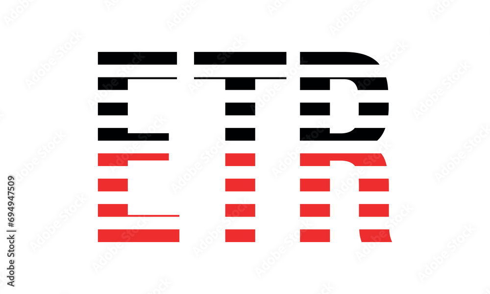 ETR three initial letter iconic line negative space minimal logo design ...
