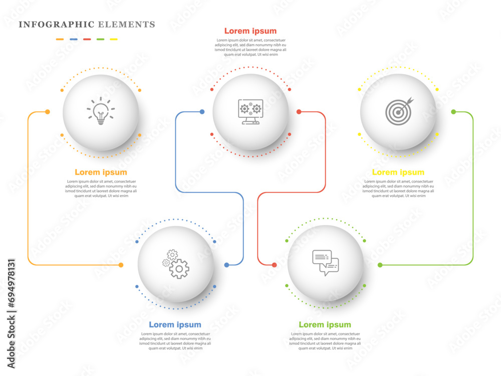 Infographic design 5 steps for diagrams, presentations, workflow ...