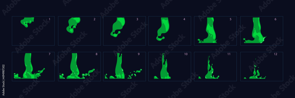 Vector de Stock Waterfall animation. Water splashes animation. Water ...