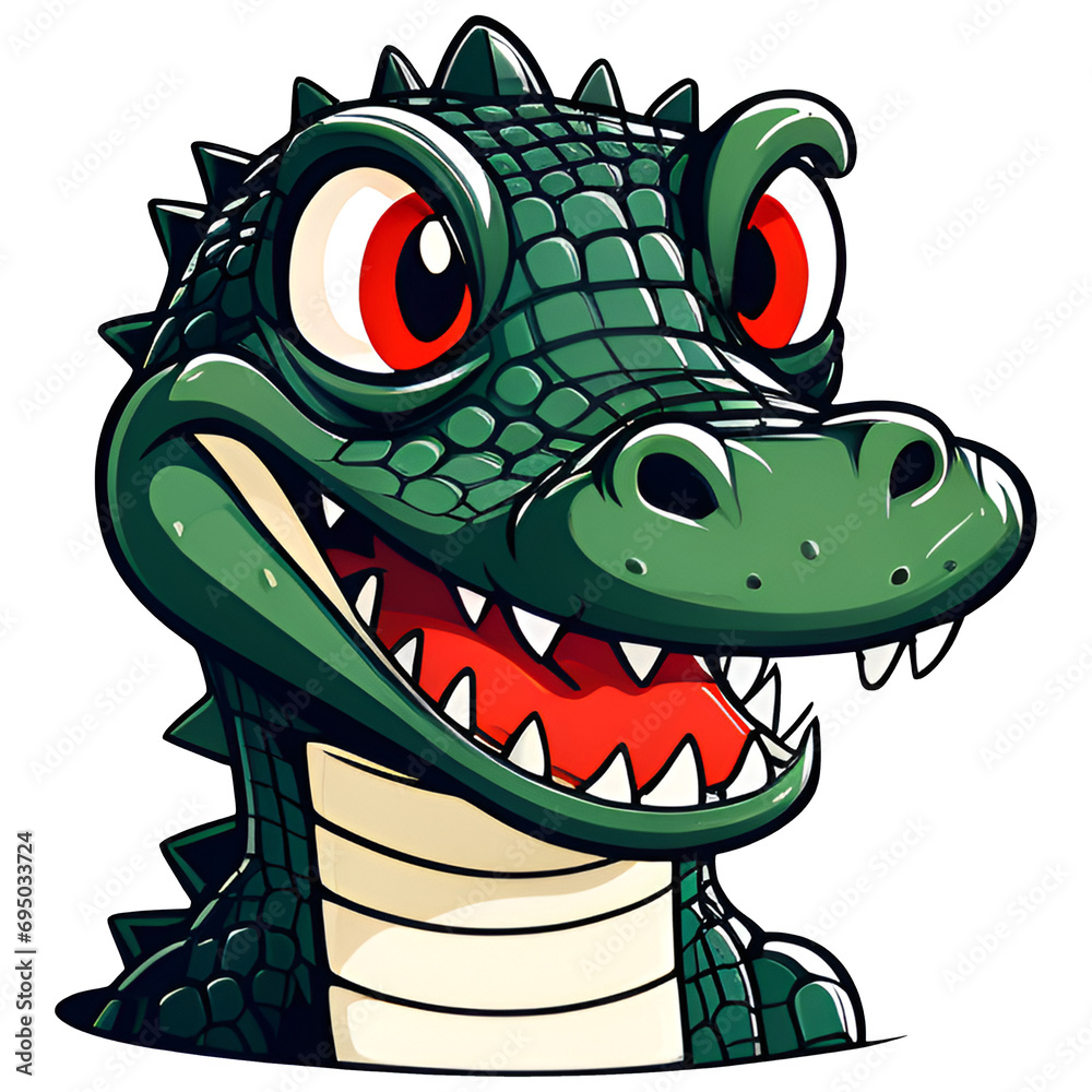 Cartoon crocodile alligator dinosaur head Face open mouth, funny ...