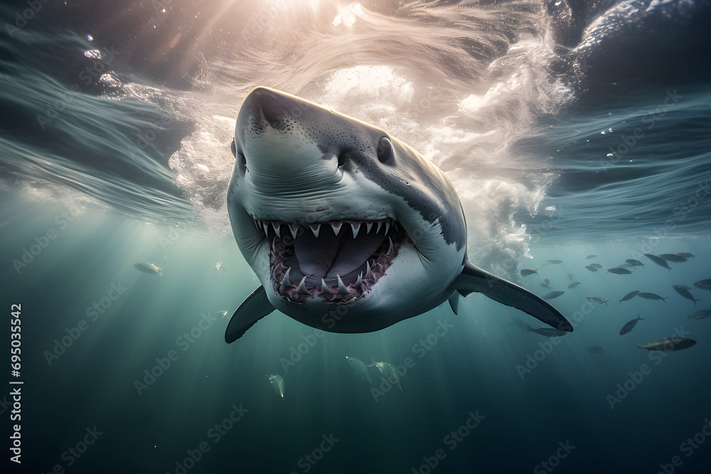 Shark swimming in water, shark, great white shark, underwater fish ...
