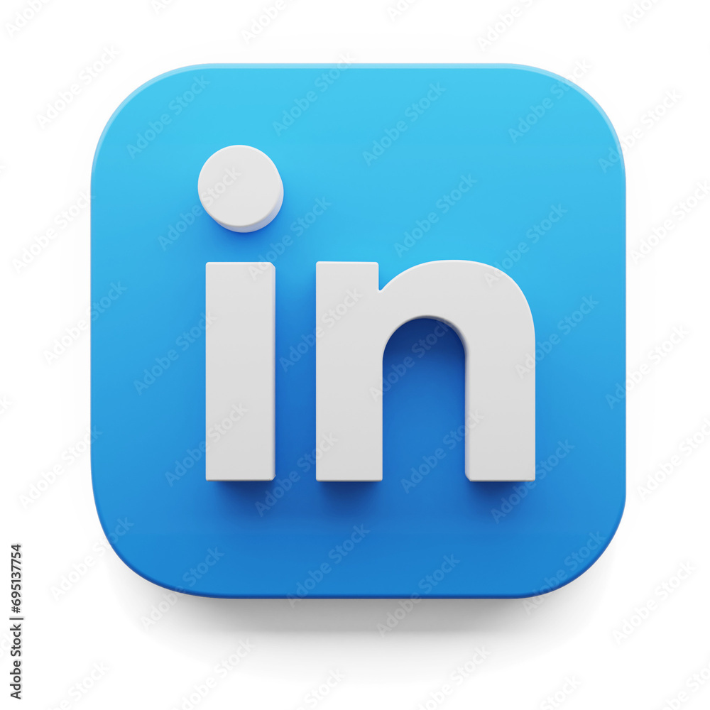 Linkedin Account App Logo In Big Sur Style 3d Render Icon Design Concept Element Isolated