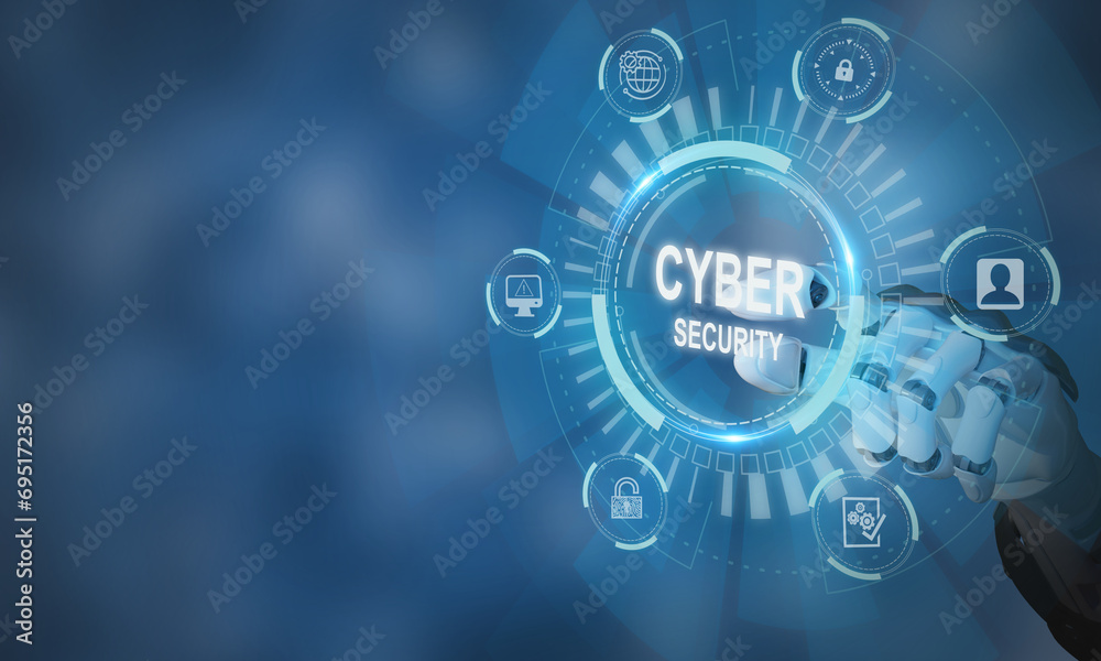 Cyber security concept. Professionals use artificial intelligence AI ...