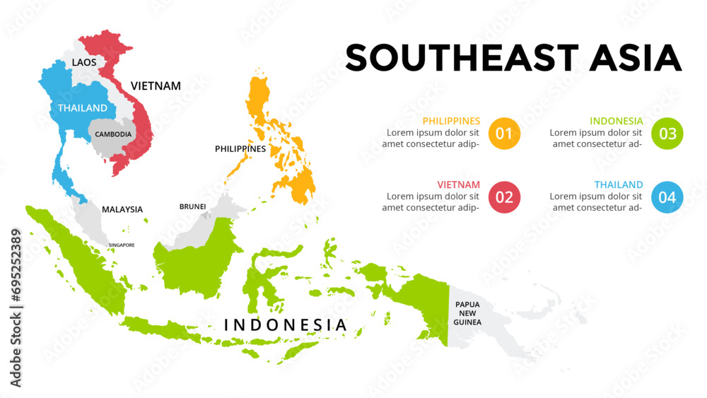 Infographic maps for Asian countries elements design for presentation ...