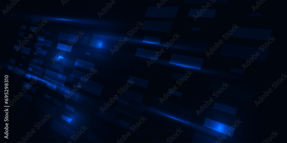 Abstract digital tech movement background with glowing optic geometry ...