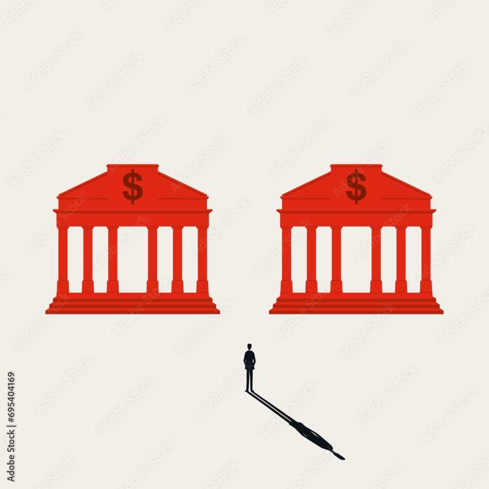 Bank choice, business vector concept. Symbol of private banking ...