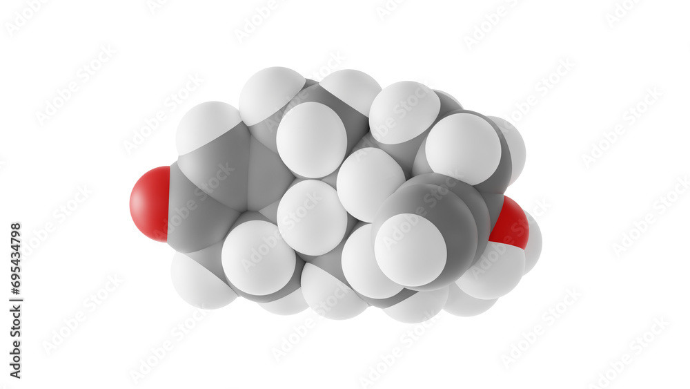 norgestrel molecule, progestin, molecular structure, isolated 3d model ...