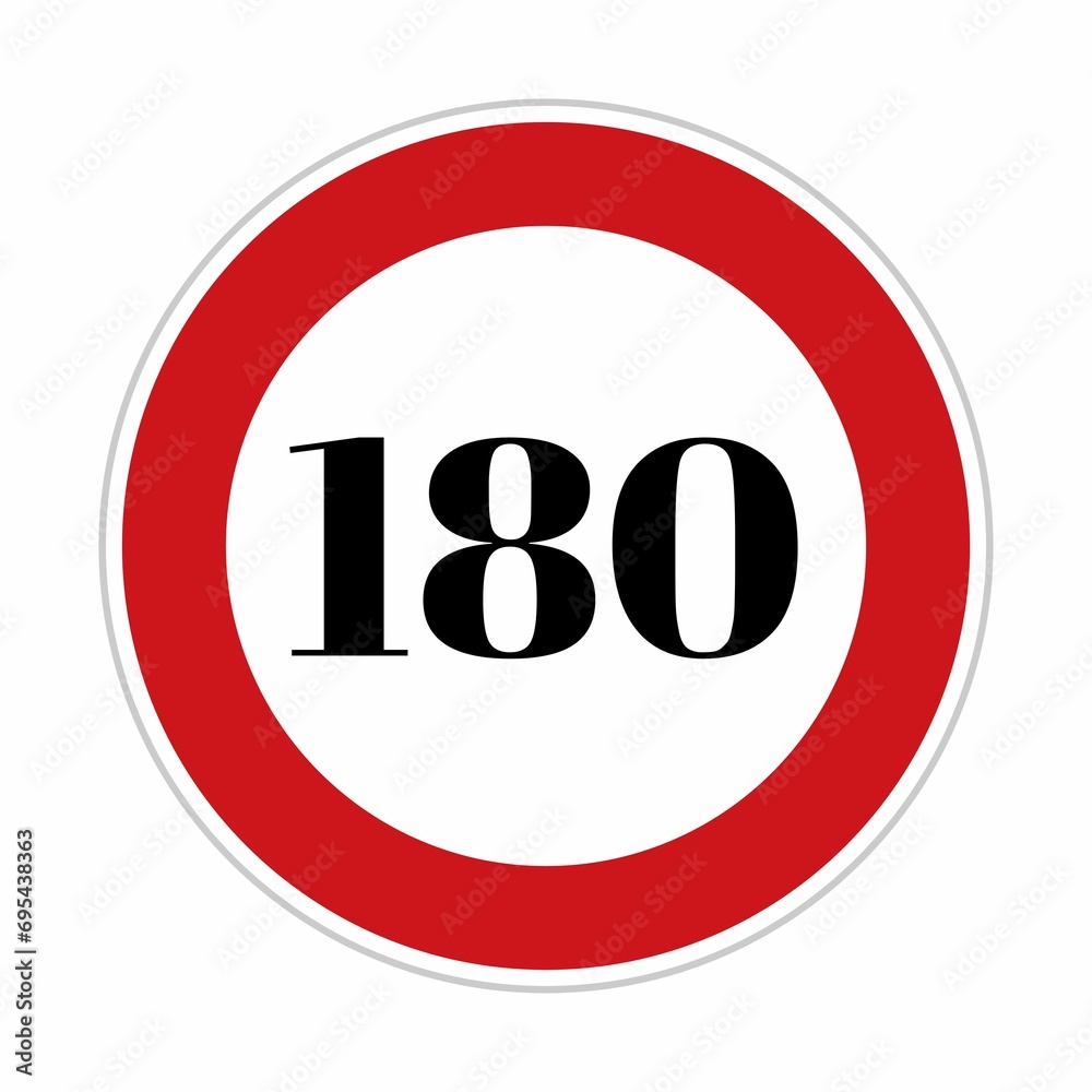 180 speed limit sign board, road side sign board for control speed ...