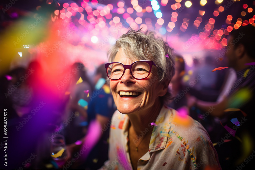 Created with generative ai tools crowd of overjoyed people dance floor ...