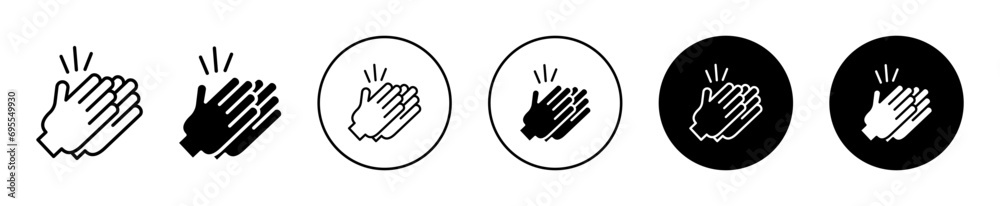 Clapping hands icon. audience people clap gesture to show appreciation ...
