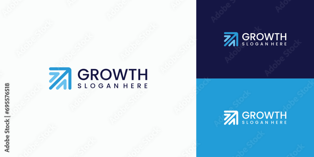 Triple arrow growth logo design Stock Vector | Adobe Stock