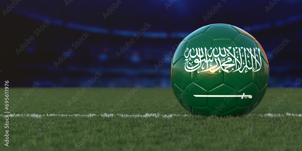 Flag of Saudi Arabia On Soccer Ball Stock Photo | Adobe Stock