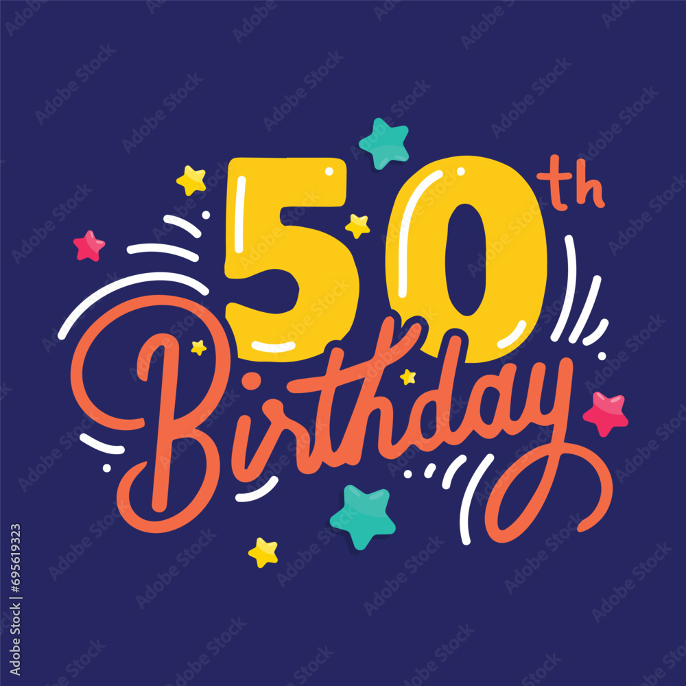 Image vectorielle Stock 50 years birthday celebrating modern and ...