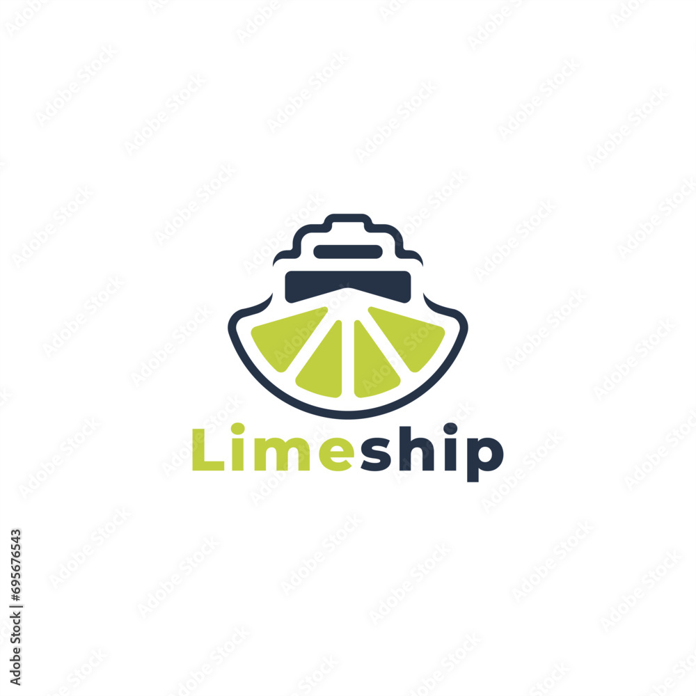 lime ship logo design vector Stock Vector | Adobe Stock