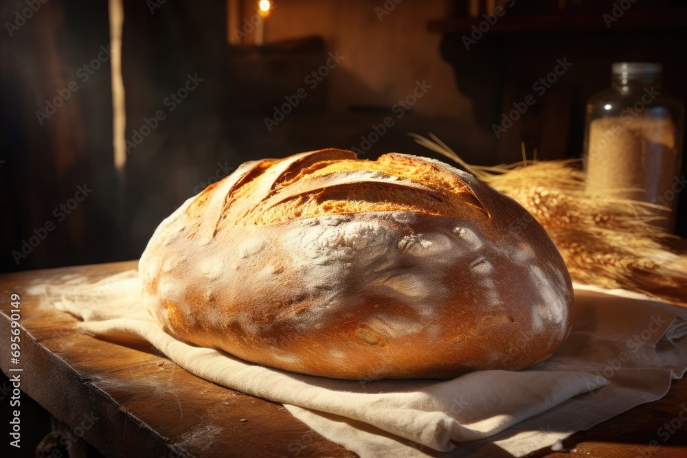 Foto de Stock Rustic Rye Bread, Like Grandma's - Baked in a Wood-Fired ...