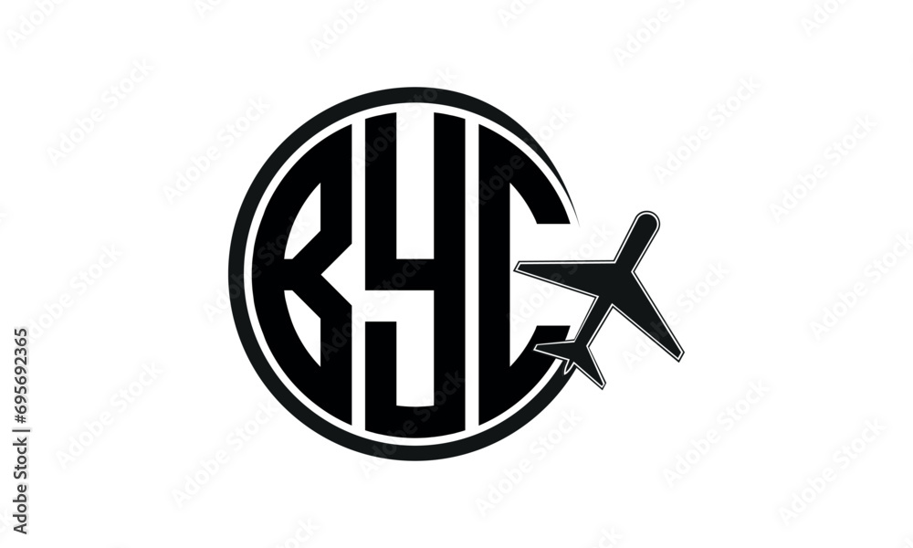BYC three initial letter circle tour & travel agency logo design vector ...