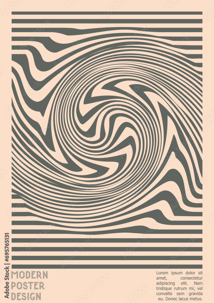 Geometrical Poster Design with Optical Illusion Effect. Modern ...