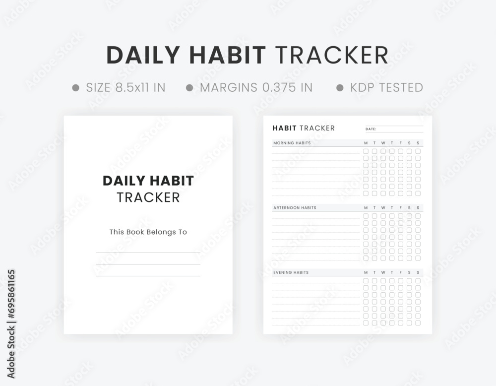 Daily Habit Tracker Printable Checklist Template Stock Vector | Adobe Stock