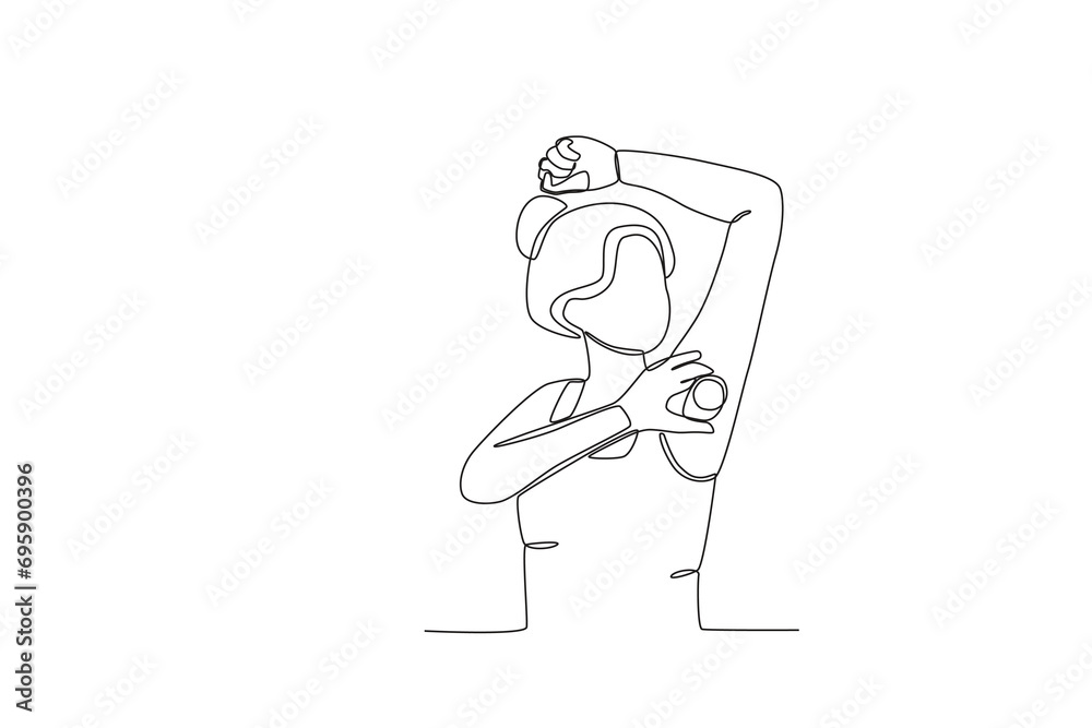 One continuous line drawing of A woman who is using deodorant. Hospital ...