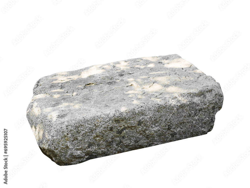 Stone Rock Rubble Gravel with Shadow Isolated White Background Stand ...