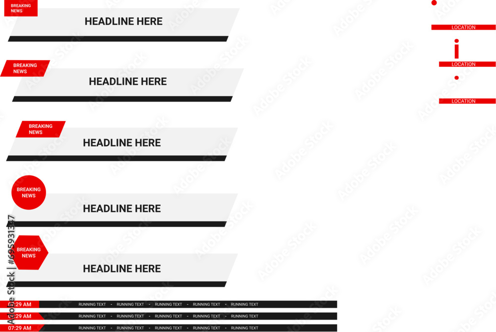 Lower Third Template. Set of TV Banners and Bars for News and Sport ...