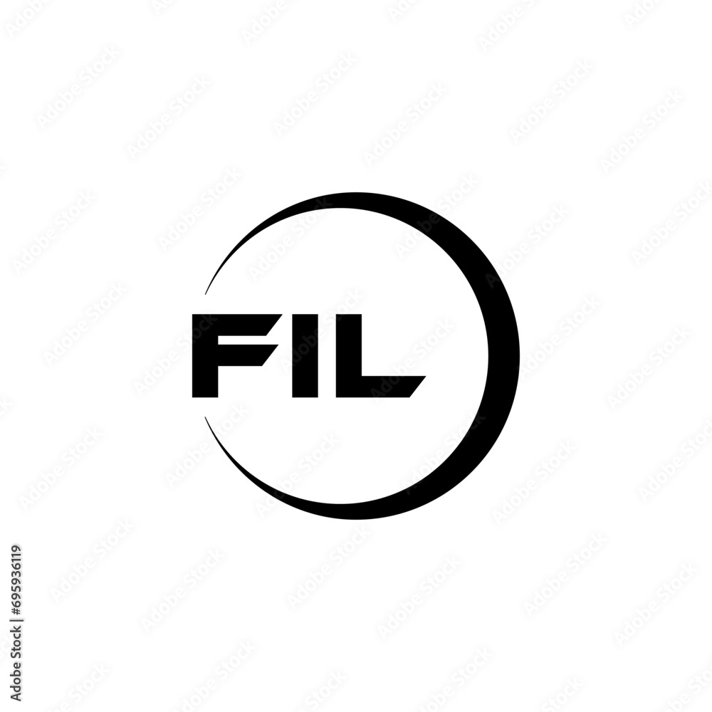 FIL letter logo design with white background in illustrator, cube logo ...