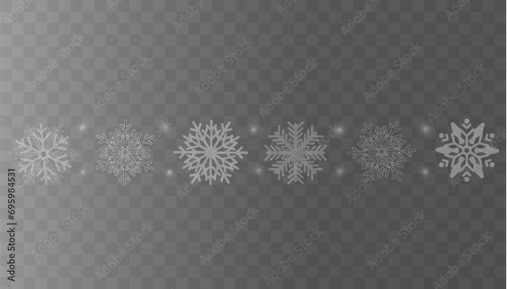 Tiny flying snow flakes illustration. Snowstorm dust freeze shapes ...