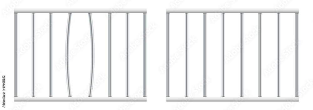 Vektor Set of realistic prison metal bars isolated on transparent ...