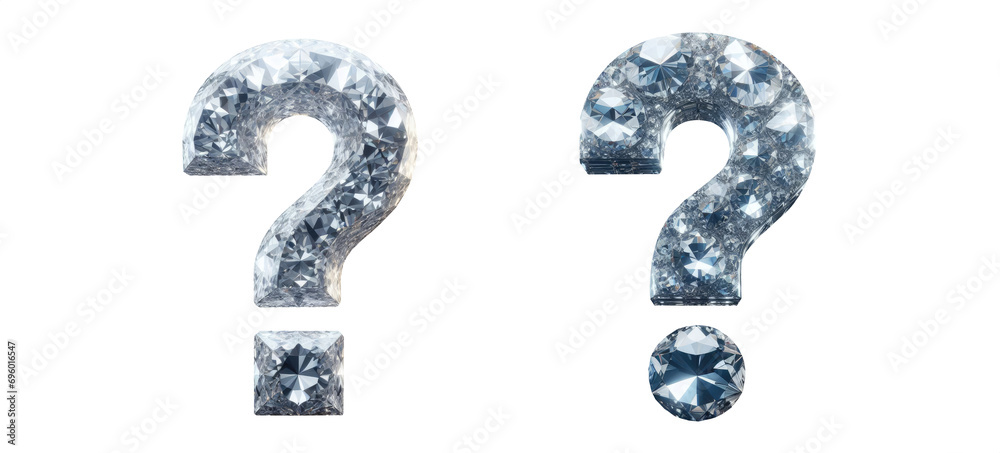 diamond special character - question mark - 3D isolated transparent ...