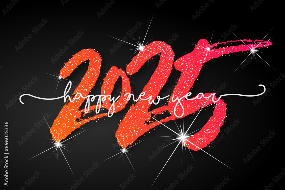 Bonne année - meilleurs vœux 2025 - vecteur pour affiche, bannière ...