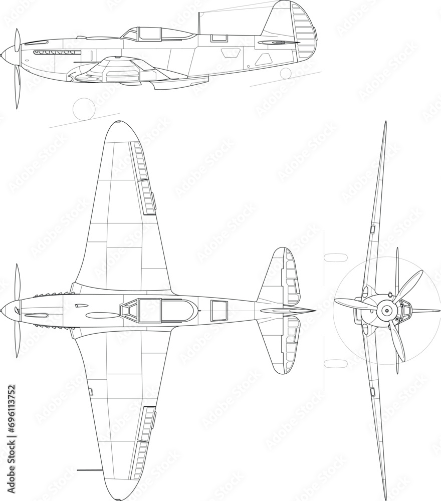 Vector de Stock Air Plane, us army fighter jet, Line art vector, eps ...