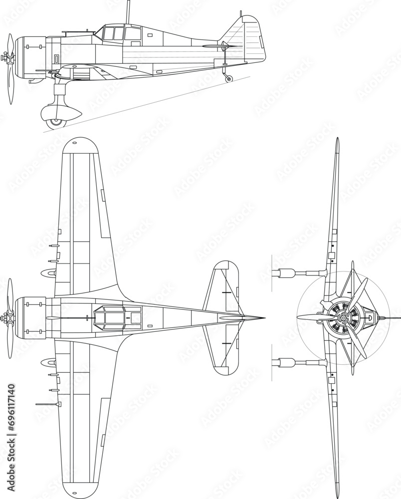 Image vectorielle Stock Air Plane, us army fighter jet, Line art vector ...