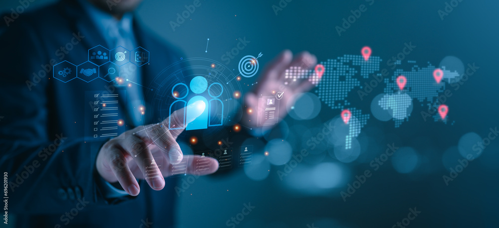 Human resource management, businessman touch on effective personnel ...