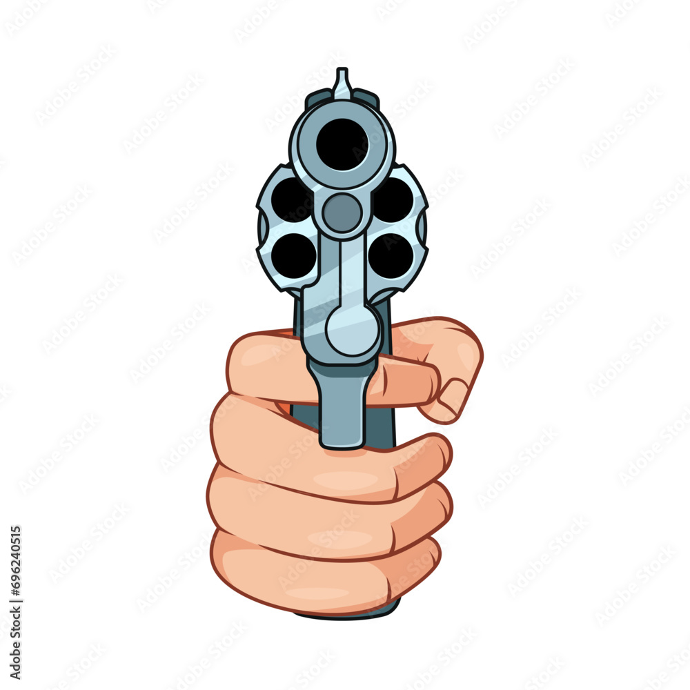 Hand holding gun at you vector isolated Stock Vector | Adobe Stock