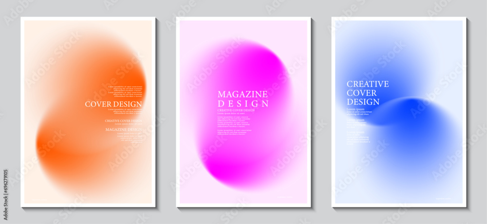 Blurred backgrounds set with modern abstract blurred color gradient ...