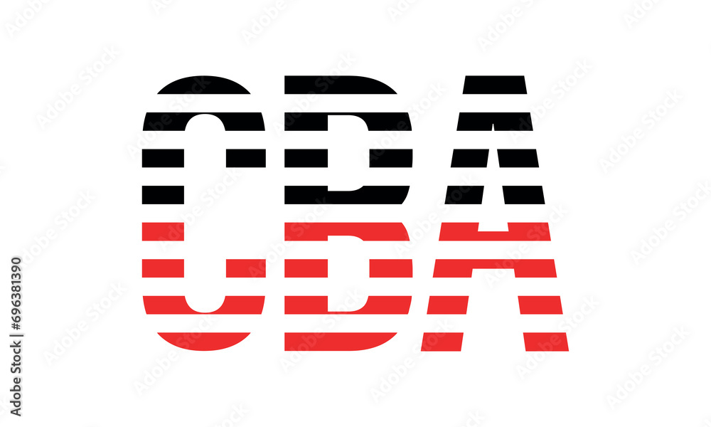 CBA three initial letter iconic line negative space minimal logo design ...