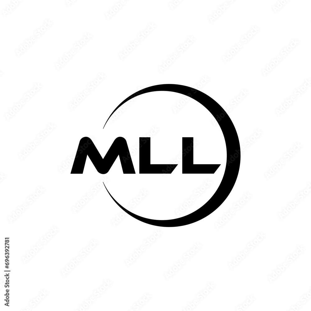 Vector de Stock MLL letter logo design with white background in ...