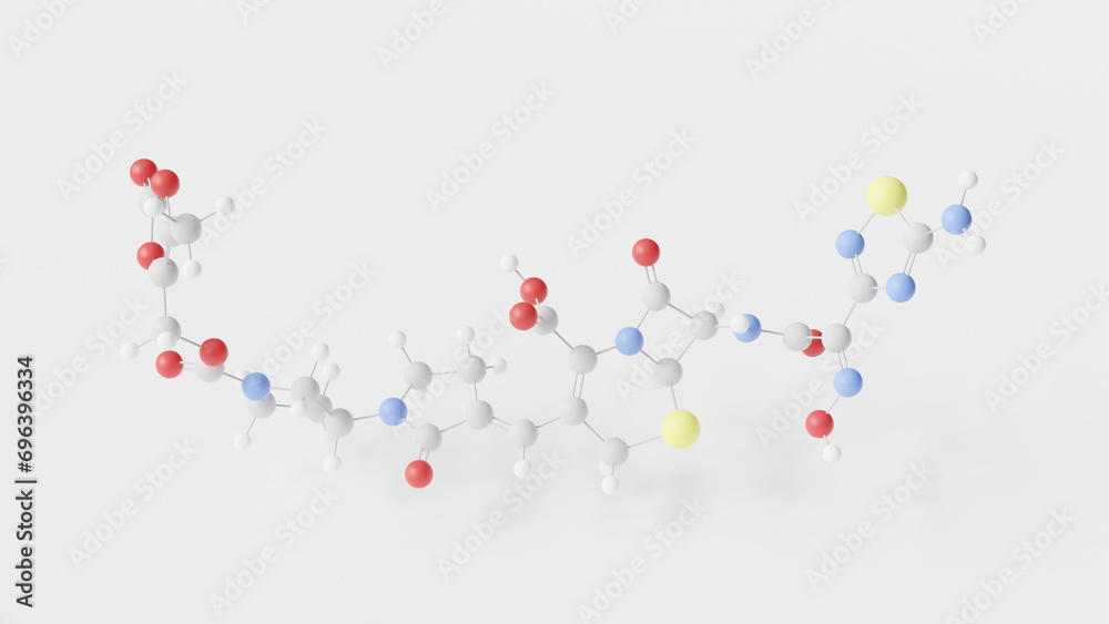 ceftobiprole medocaril molecule 3d, molecular structure, ball and stick ...