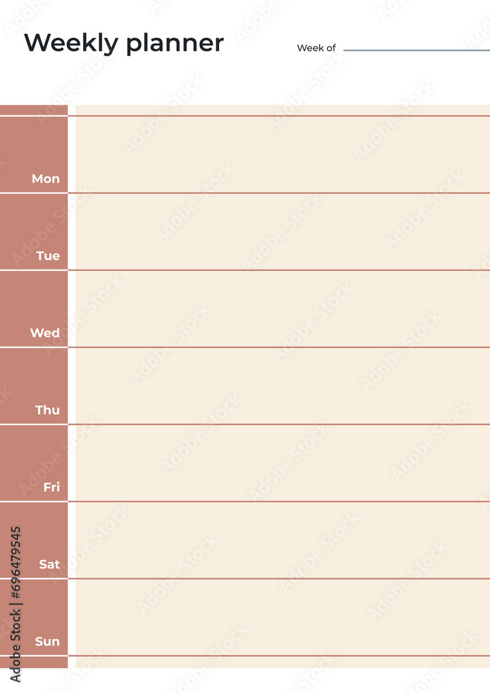 minimalist planners. Weekly planner template. Clear and simple ...